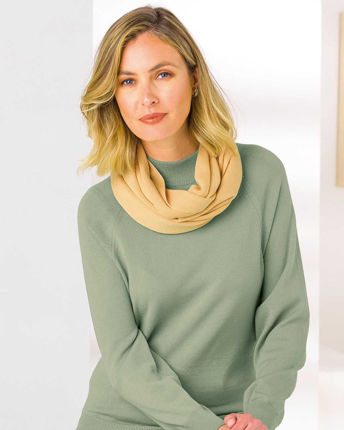 Merino Turtle Neck Sage Jumper | The Classic Boutique