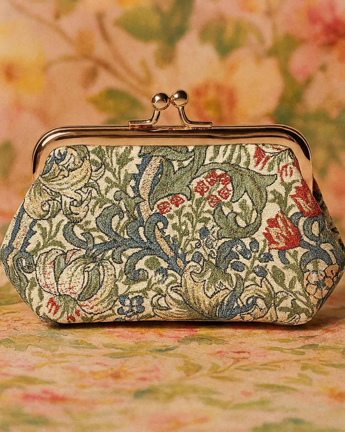 Golden Lily' Tapestry Pocket Purse | The Classic Boutique
