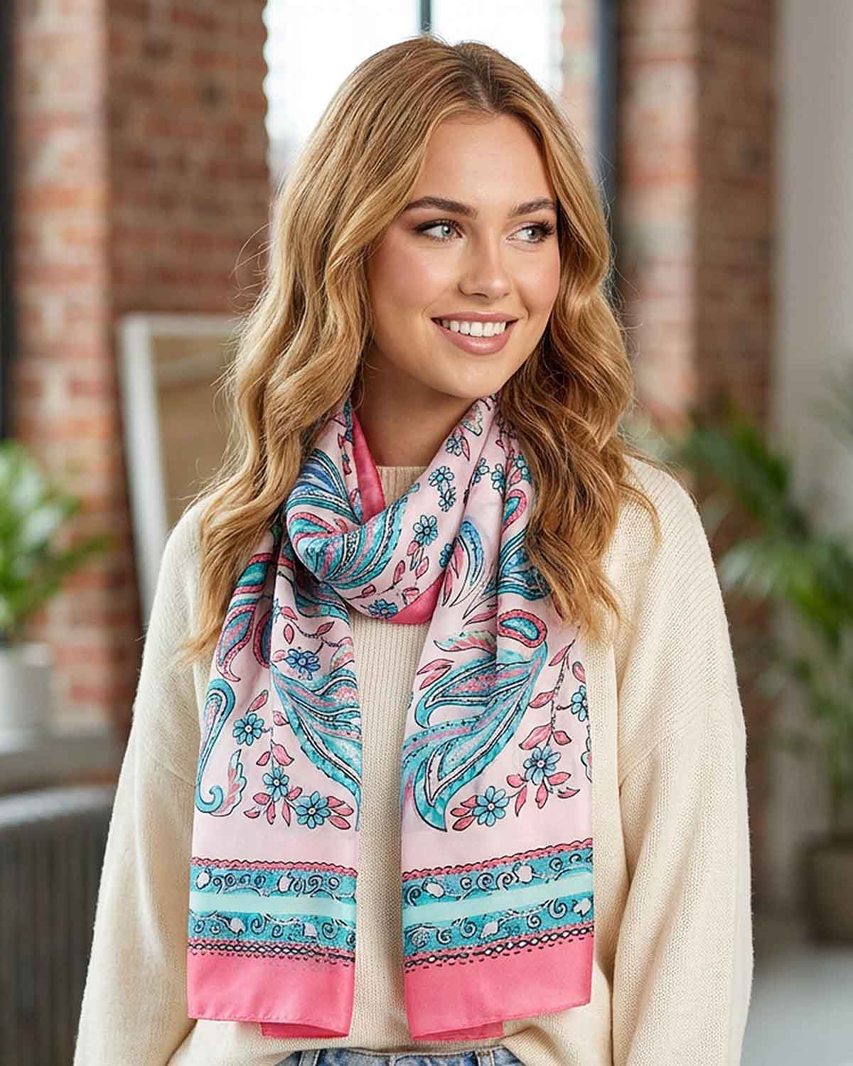 Harmony Floral Viscose Scarf | The Classic Boutique